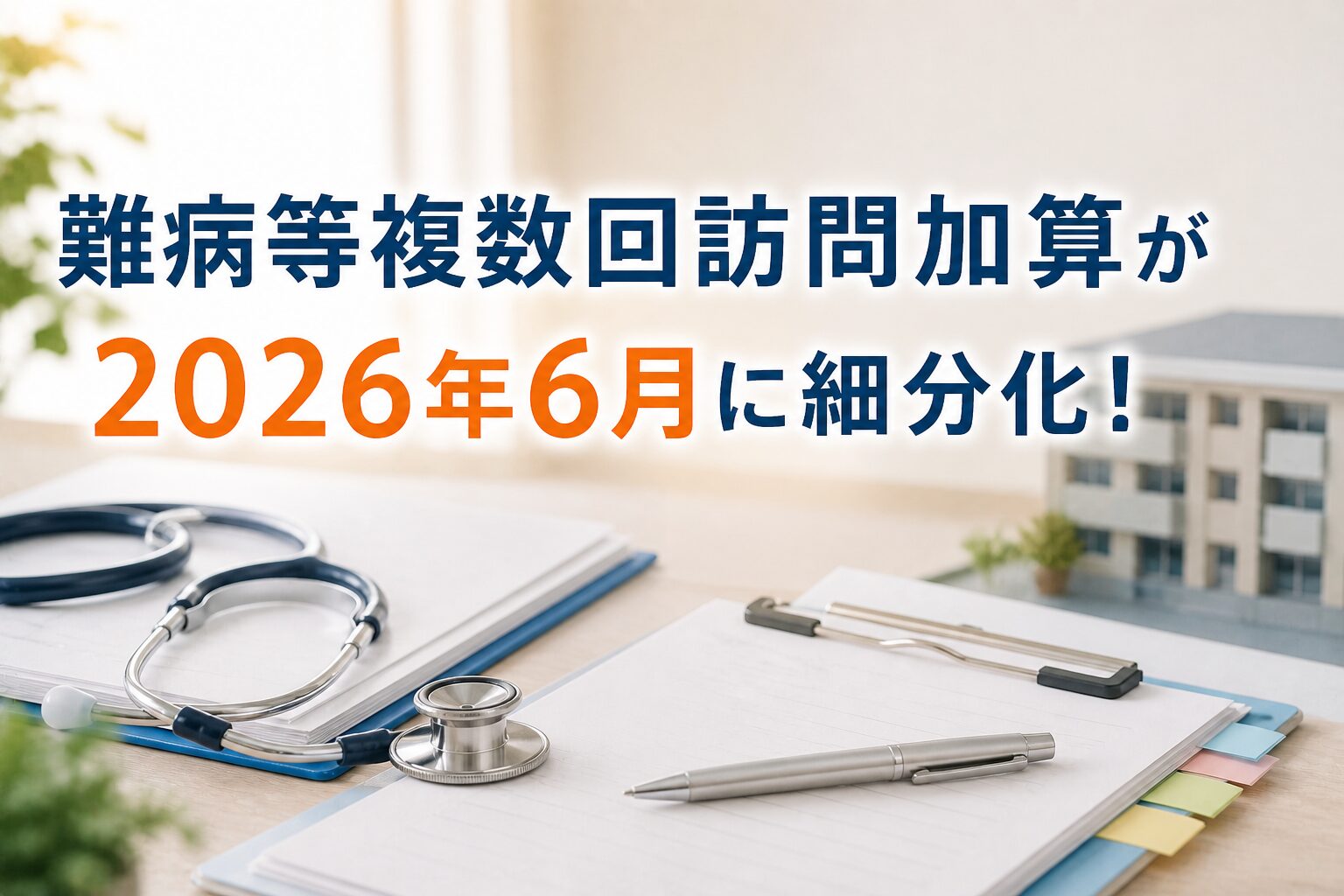「難病等複数回訪問加算」が2026年6月に細分化！同一建物への訪問が多いステーションが知っておくべき算定ルールの変化 | すえひろ訪問看護ステーション